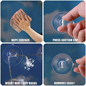 Saintrygo 40 Pcs Christmas Light Suction Cup Mini Window Suction Hook Xmas Suction Cup Clip for Hanging Christmas Light String Decoration No Tools Required
