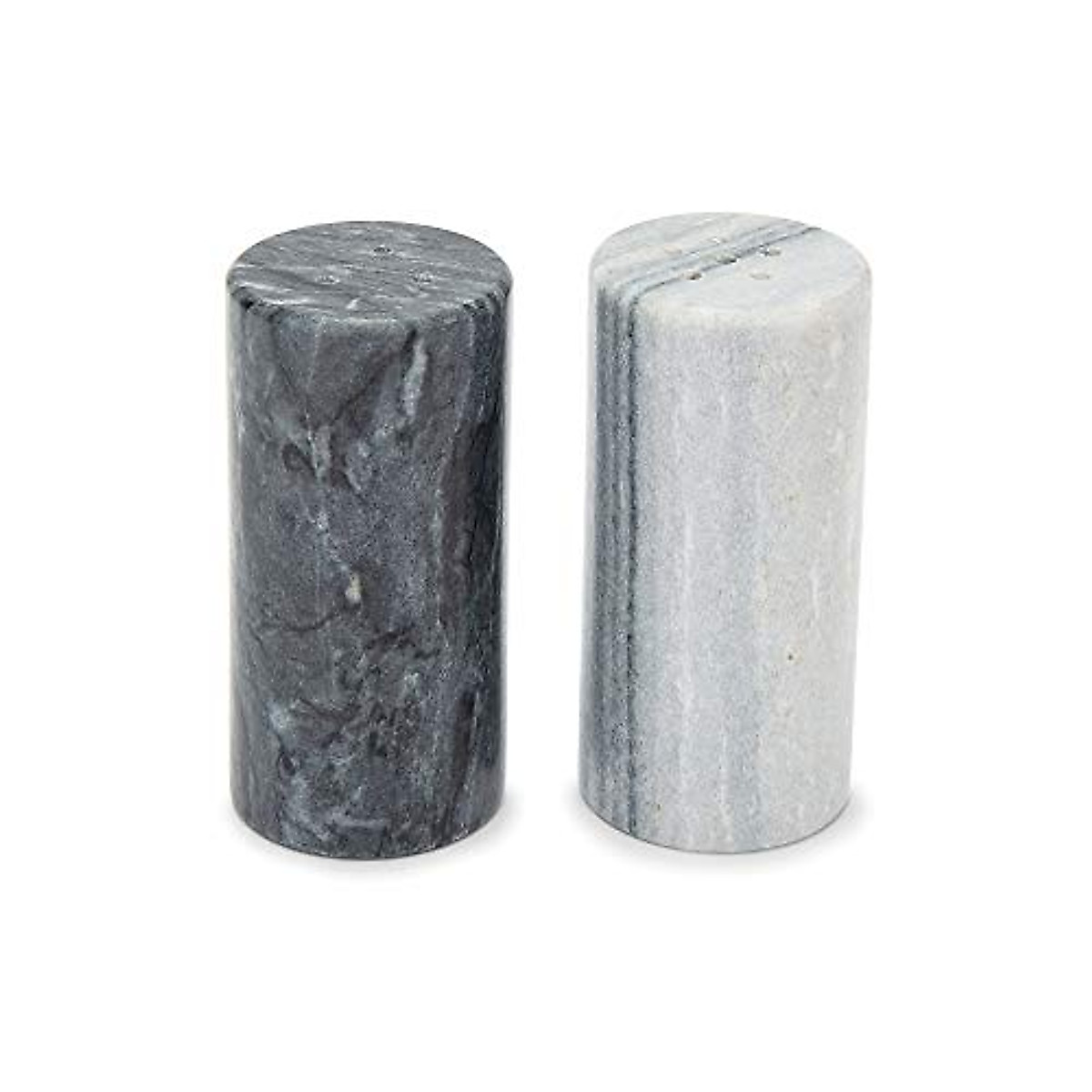 Fox Run White and Black Marble Salt and Pepper Shaker Set, Set of 2 (White/Black)