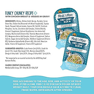 Weruva Meals 'n More Natural Wet Dog Food, Funky Chunky Plus Skin & Coat Health, 3.5oz Cup (Pack of 12)
