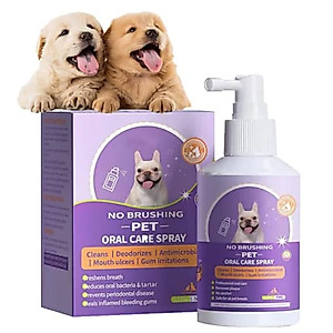 Pet Clean Teeth Spray, 2023 New Formula for Dogs & Cats, No Brushing Required, Freshens Breath, Prevents Plaque & Tartar, Natural Oral Care Spray (1pc)