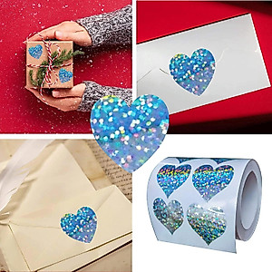 Glitter Valentine Heart Stickers Valentine's Love Decorative Stickers 1.1 Inch - 500 Valentine's Day Decorations Accessories for Kids Parties Envelops
