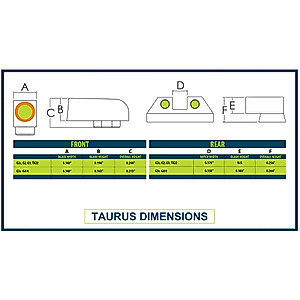Night Fision Tritium Perfect Dot Front Sight Compatible with Taurus G3С/GX4 - Yellow Ring