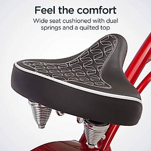 Schwinn Sanctuary 7 Comfort Beach Cruiser Bike for Adult Women Men, 7-Speed Drivetrain in Retro-Styled 18-Inch Steel Step-Over Frame, 26-Inch Wheels, with Front & Rear Fenders, Rear Cargo Rack