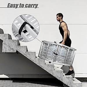 ORIENTOOLS Adjustable Work Platform Step Ladder,Portable Folding Aluminum Step Ladder,Scaffolding Platform of Capacity 330 LBS Heavy Duty,Adjustable Height 25 to 35 inches