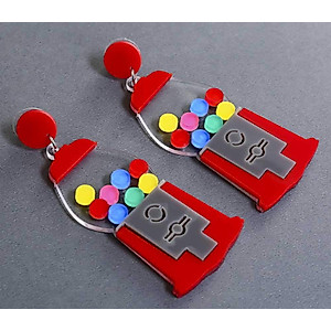 CutieJewlery Candy Gumball Gummy Bear Lollipop Cute Earrings For Women Earring (Gumball)