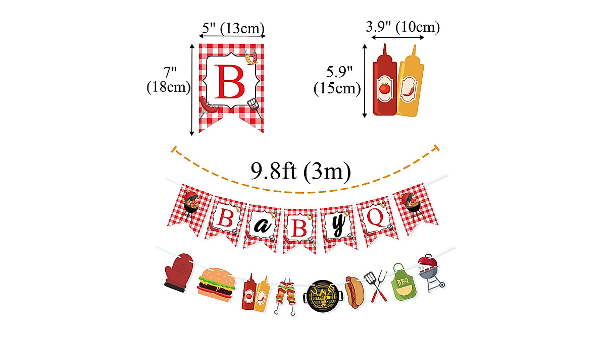 Uniwish Baby Q Banner for Baby Shower & Summer BBQ Decorations
