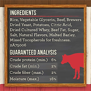 Merrick Natural Cuts Chicken Free Non Rawhide Medium Dog Chews, Medium Texture Chew Sticks With Real Beef - 1 Pack