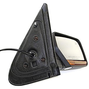 Kool Vue Mirror Set of 2 Compatible with 2007-2011 Ford Expedition Driver & Passenger Side In-housing Signal Light, Manual Folding, Heated, With memory, Textured Black, With Puddle Light, Power Glass