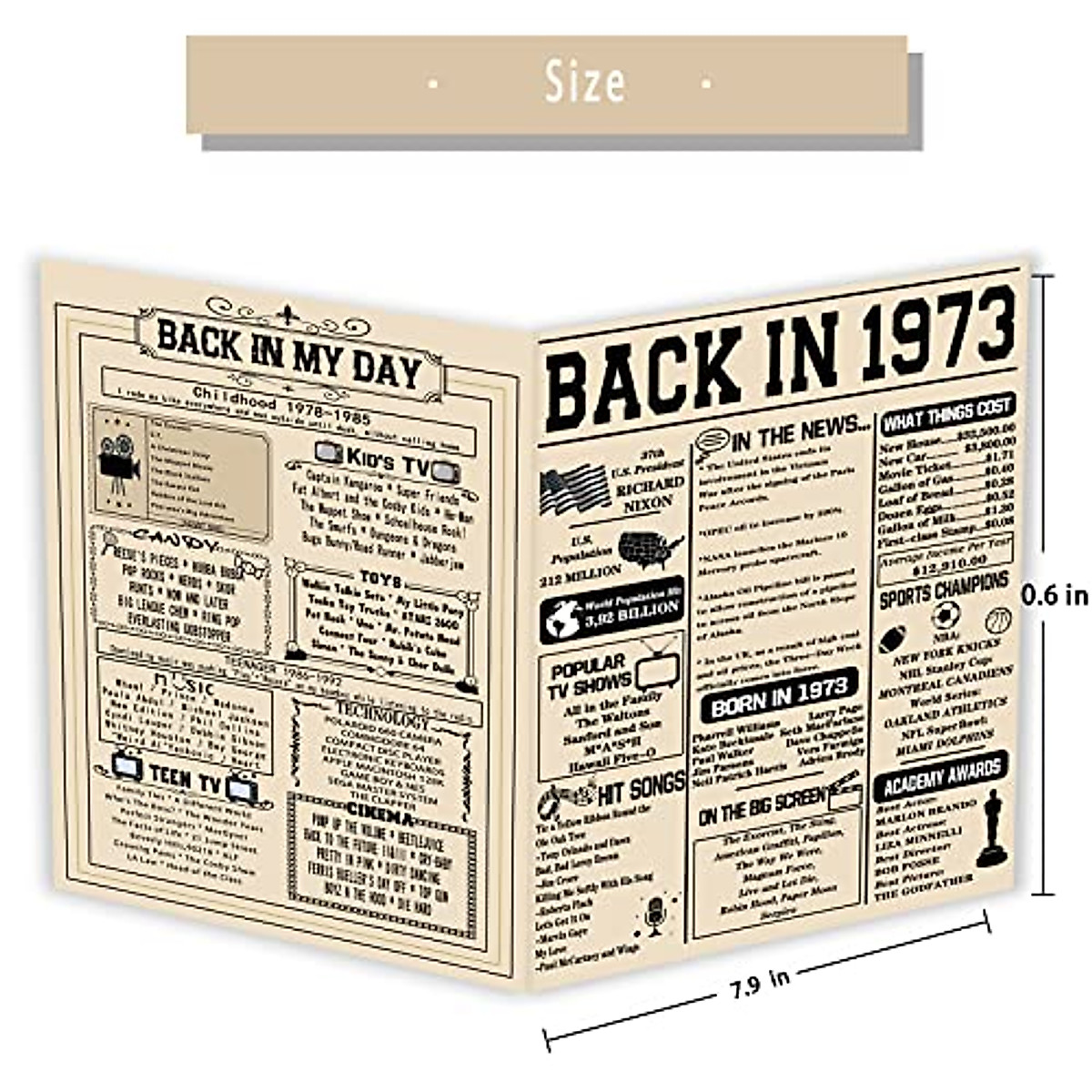 OJsensai Happy 51st Birthday Card for Men Women, Simple 51 Year Old Gift for Son Daughter, Big 1973 Bday Card for Husband Wife, Best 51 Birthday Gift Ideas for Sister Brother, Back In 1973