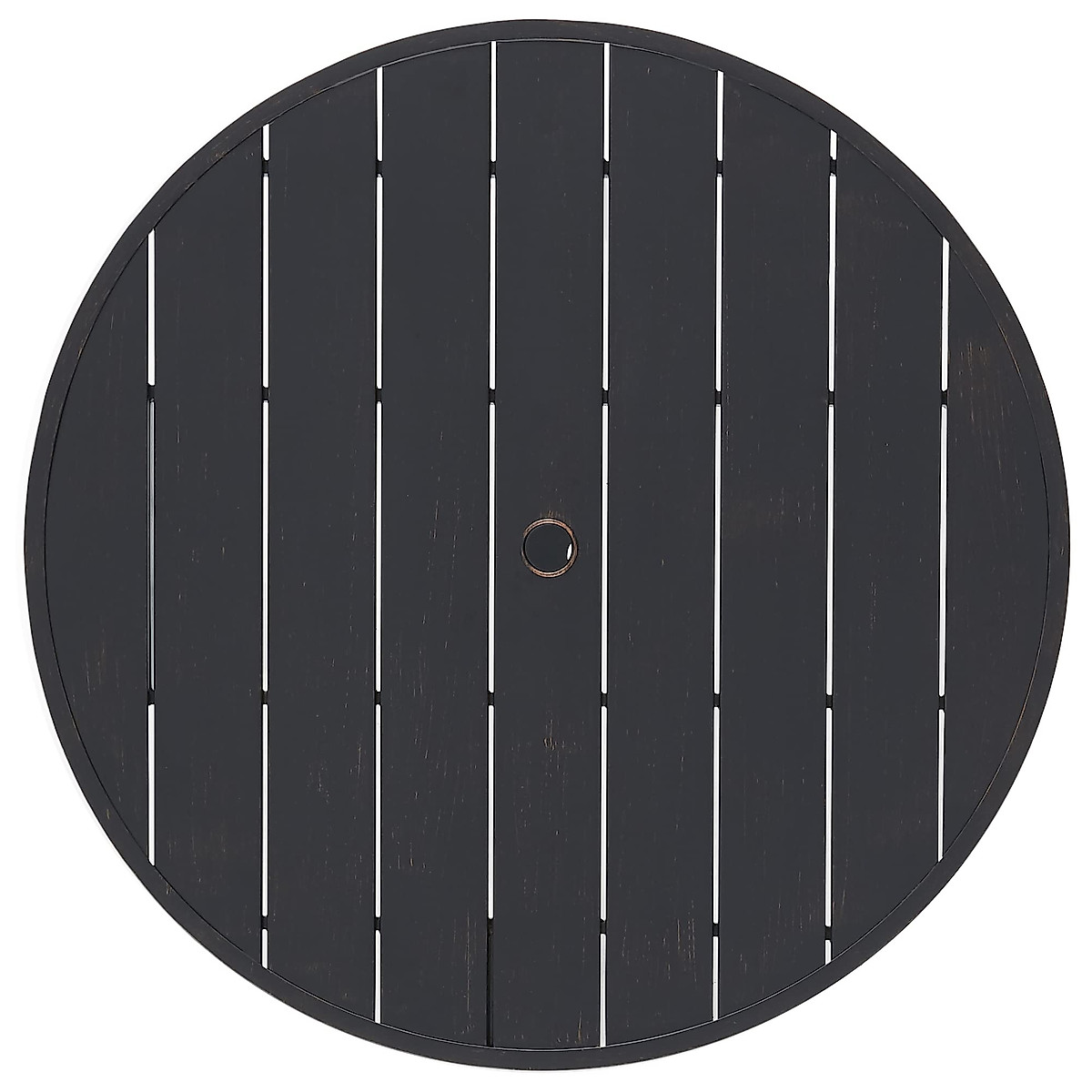 Crosley Furniture Kaplan 42" Round Outdoor Dining Table with Umbrella Hole for Outside Patio, Oil-Rubbed Bronze