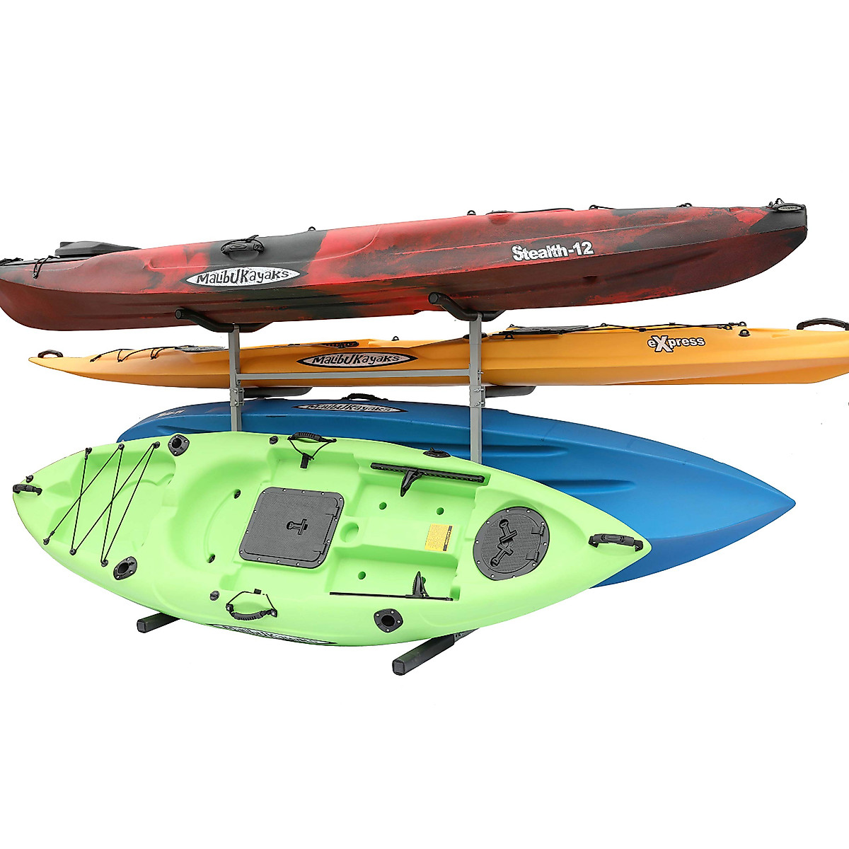 Sparehand DualFlow3 Tools-Free Double Sided Storage System - Kayak Storage Rack Shelf for 3 Kayaks or 3+ SUP
