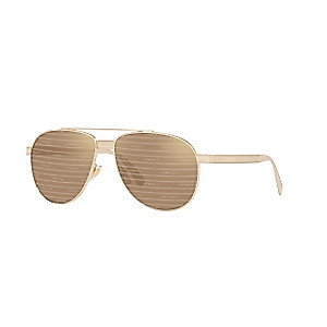 Versace Man Sunglasses Pale Gold Frame, Brown Tampo Lenses, 58MM