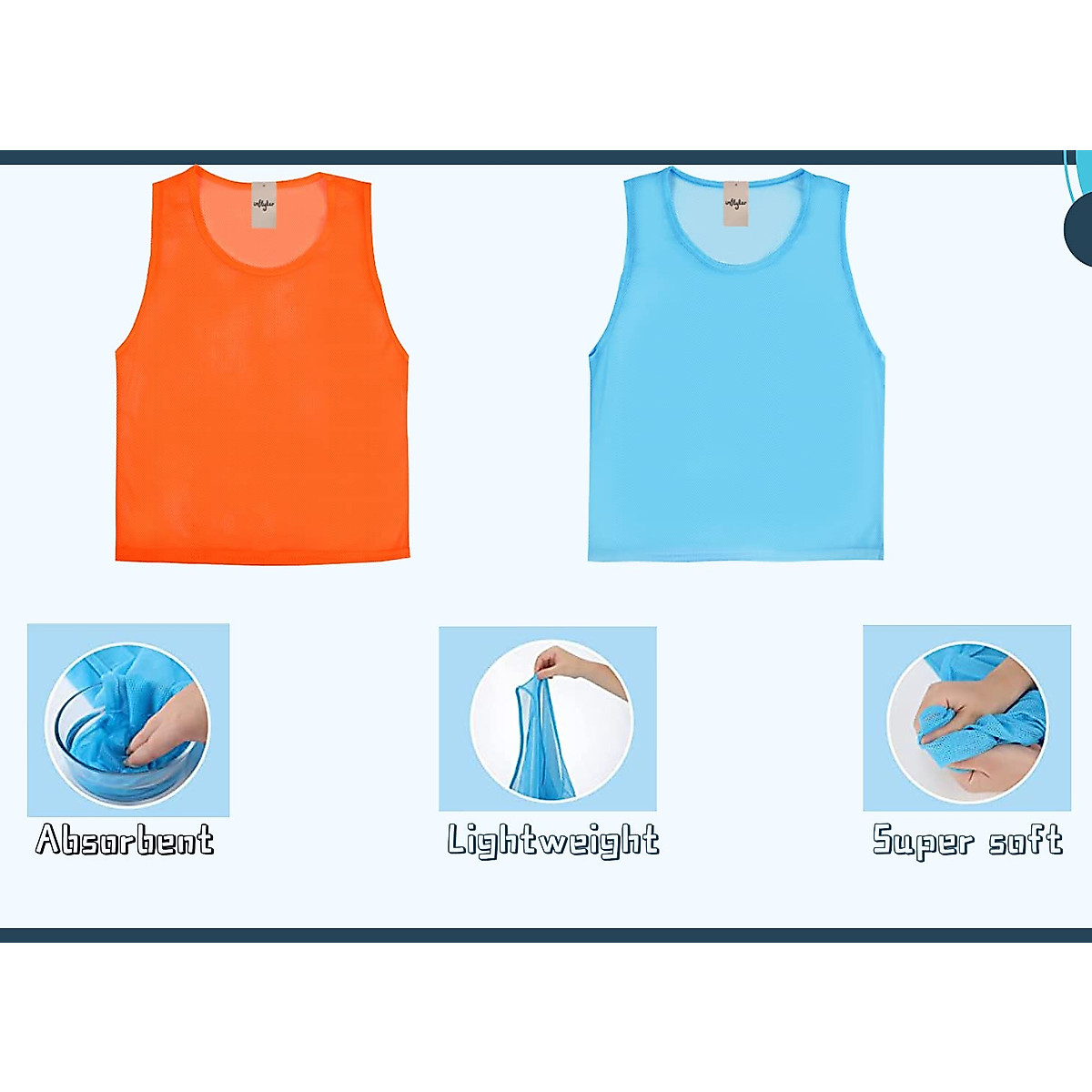 imflyker Scrimmage Pinnies Jerseys Vests Pinnies for Youth Adult Sports Basketball, Soccer, Football, Volleyball (6 Orange + 6 Blue)