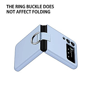 for Samsung Galaxy Z Flip 3 5G Case Finger Ring Matte Phone Cover for Galaxy Z Flip 4 3 Cases,Light Green,for Z Flip 4