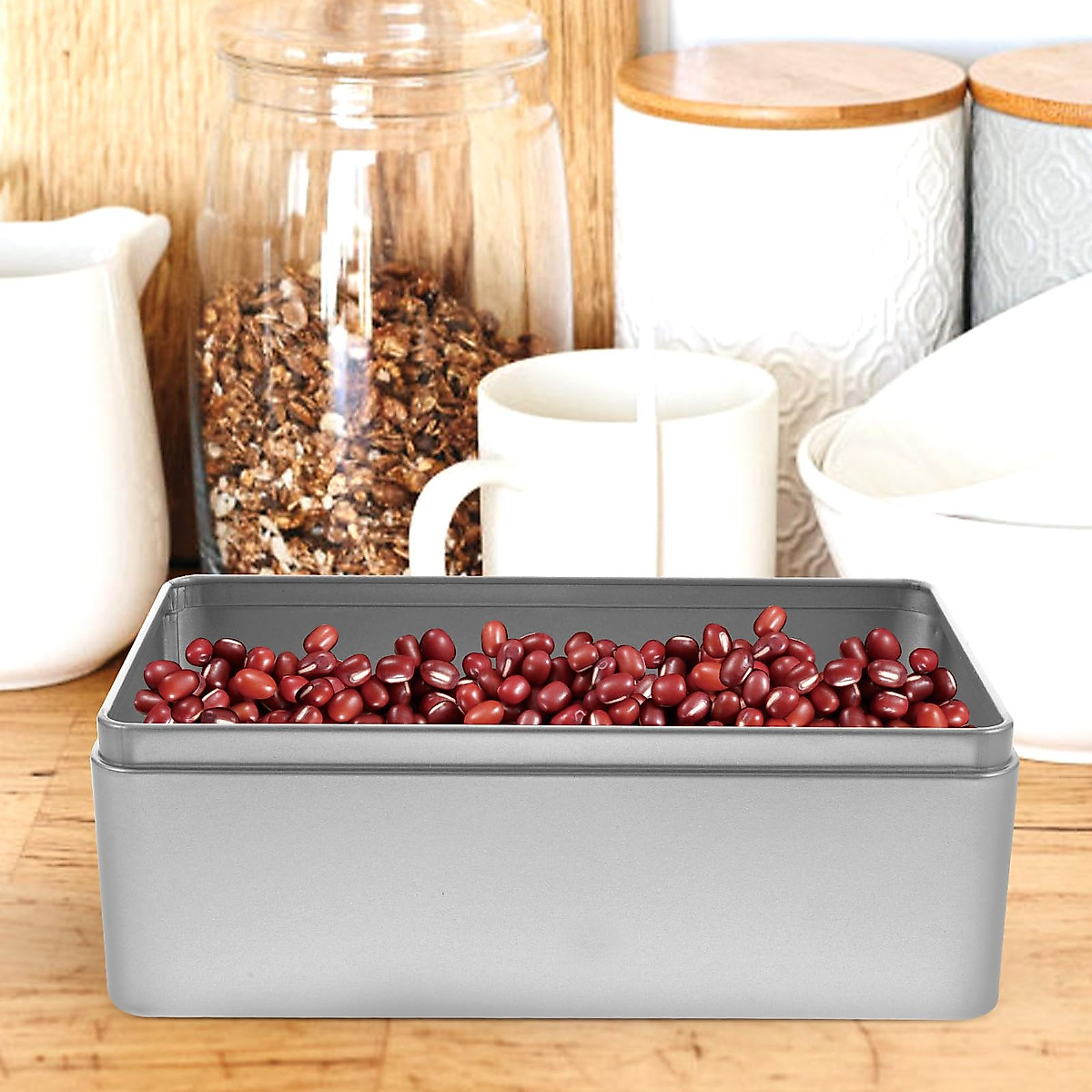 Luxshiny 2Pcs Tin Storage Boxes Lids Tea Leaf Candy Crafts Portable Tinplate Containers Home Organizer Decorative Storage Boxes with Lids