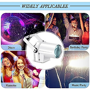 Retisee 3 Pcs Spotlight Disco Ball Spot Light White LED Beam Light 3w Stage Lights Pin Light for Mirror Ball Club Wedding Party Bar DJ Shows Events