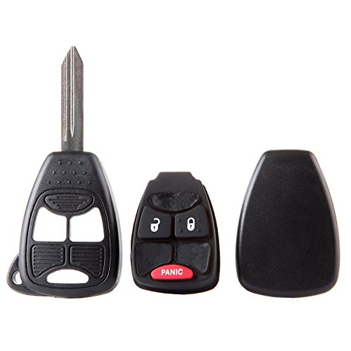 OCPTY 2 Uncut Blade Blank Key Remote Shell Case shell Replacement for Chrysler for Dodge for Jeep 3 Buttons