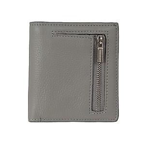 AGBIADD Women's Leather RFID Small Compact Bifold Pocket Wallet Ladies Mini Purse with id Window (Gray)