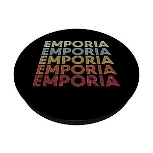 Emporia Kansas Emporia KS Retro Vintage Text PopSockets Swappable PopGrip