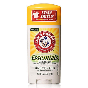 Arm & Hammer Essentials Natural Deodorant, Unscented, 2.5 Ounce (Pack of 4)