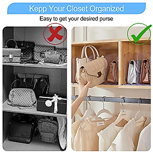 EFOBO Purse Organizer for Closet, Customizable Dividers, Clear Shelf Dividers for Closet Organizer, Handbag Organizers