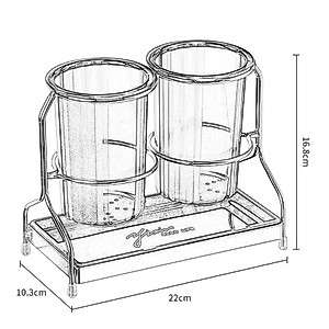 Bothyi Kitchen Utensil Holder, Cutlery Storage Organizer, Draining Chopstick Cage and Metal Hanger Rack, Utensil Crock for Countertop Restaurante Home , White