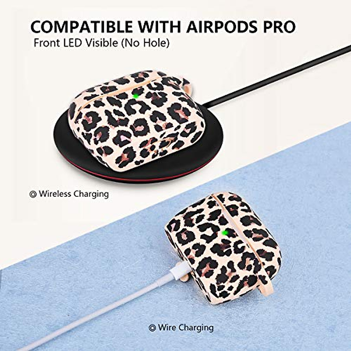 AIRSPO Silicone Cover Compatible AirPods Pro 1st Generation Case Floral Print Protective Case Skin for Apple Airpod Pro Charging Case 2019 LED Visible Shock-Absorbing Soft Slim Silicone Case