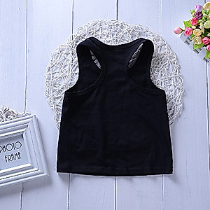2pcs/Set Toddler Kids Baby Girl Sleeveless Floral T-Shirt Top Sunflower Denim Jeans Shorts Outfits 1-8T (Black a, 7-8 Years)