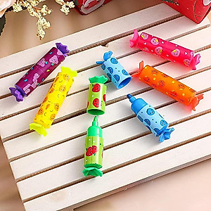 Candy Shape Highlighter, 6pcs Cute Candy Highlighters, Enhanced Notetaking Marker Pen, Size Light Weight Candy Highlighter Pens with Delightful Fruit Patterns For Kids Drawing and Greeting Card