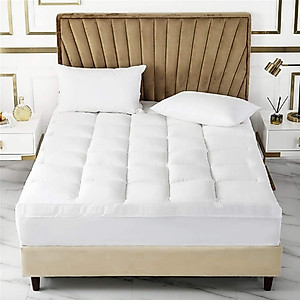 JURLYNE Twin XL Mattress Topper - Extra Thick Cooling Mattress Pad Cover - Pillow Top with Breathable 4D Spiral Fiber Filling Mattress Cover