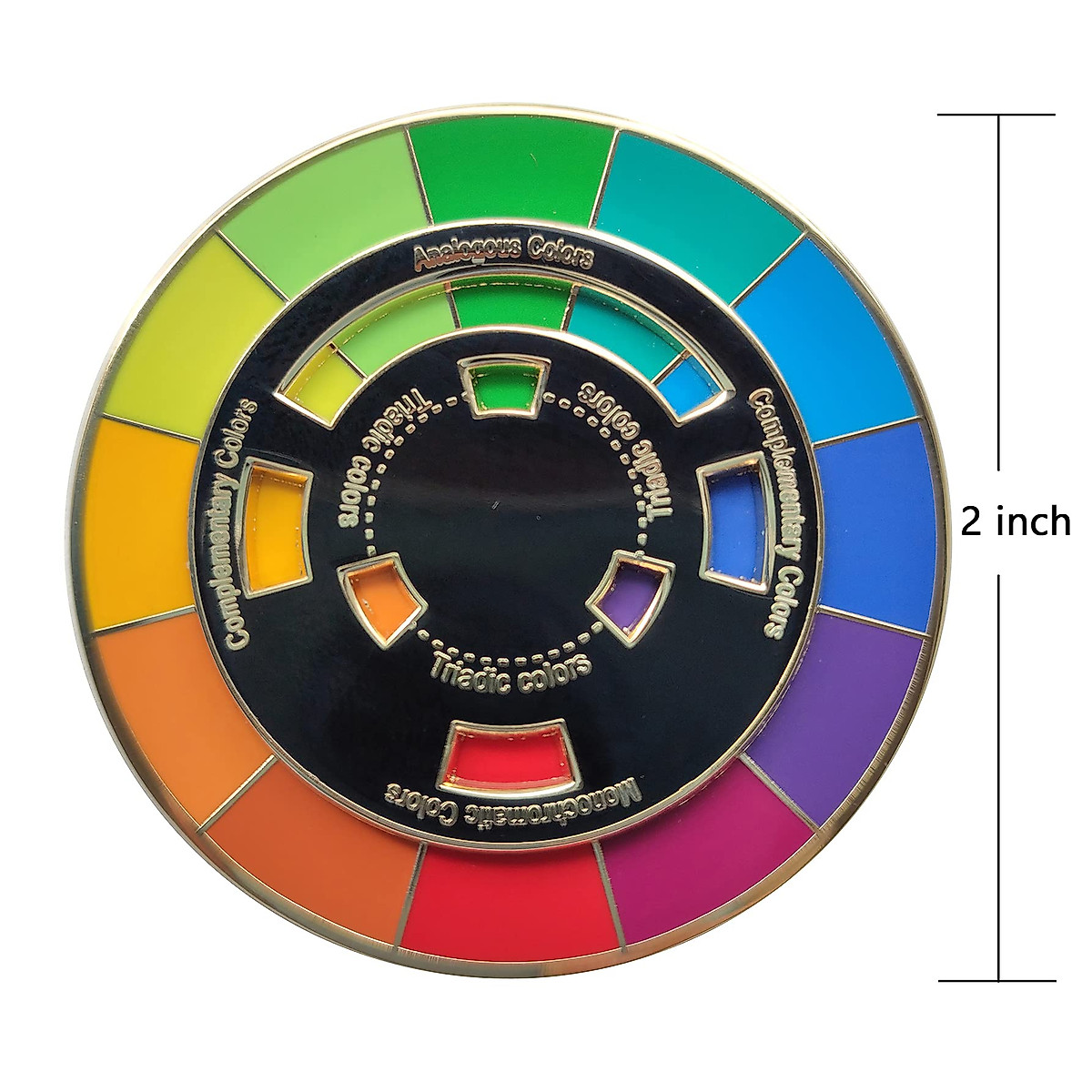 Creative Color Wheel Enamel pin, The Spinning Wheel Moves Nicely，Color Wheel Brooch (Color Wheel Enamel pin)