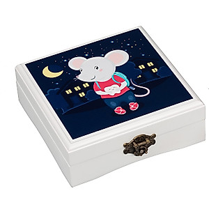 Dravira Baby Keepsake Tooth Box - Lost Teeth Holder Boy and Girl - Tooth Fairy Organizer - Gift for Parents and Kids - White Wood