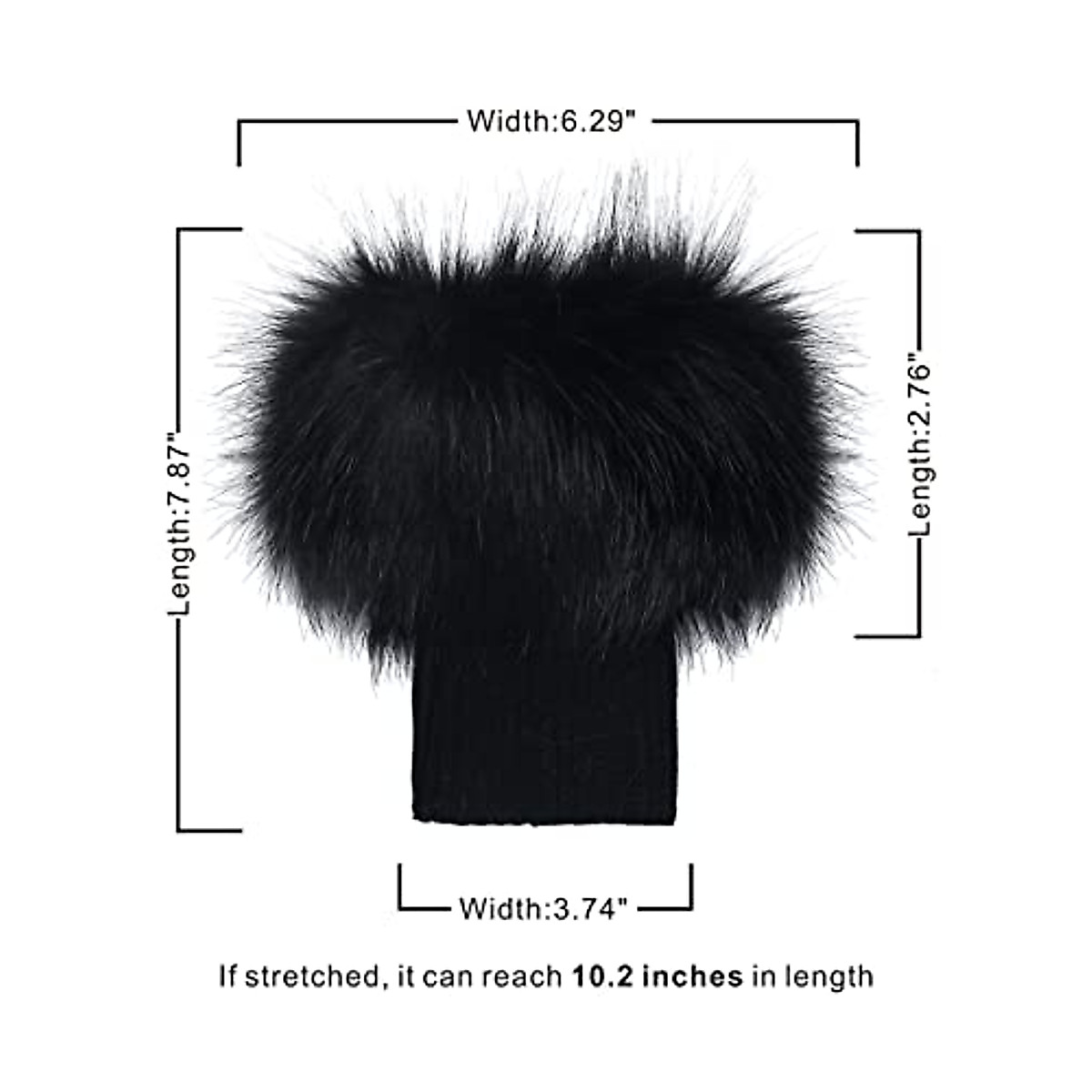 LA CARRIE Women Faux Fur Plush Leg Warmers Short Furry Fuzzy Leg Cuffs Girls Winter Knitted Boot(Black)