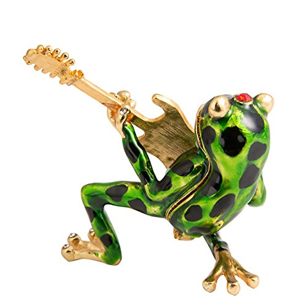 QIFU-Hand Painted Enameled Frog Style Decorative Hinged Jewelry Trinket Box Unique Gift For Home Decor