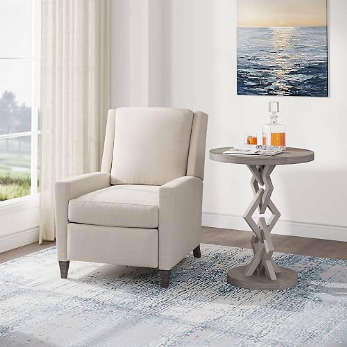 Tribesigns Set of 2 Round End Table, 2-Tier Wood Side Table with Pedestal, Modern Nightstand Bedside Table Coffee Accent Table for Living Room Bedroom & Small Space, Gray (2)