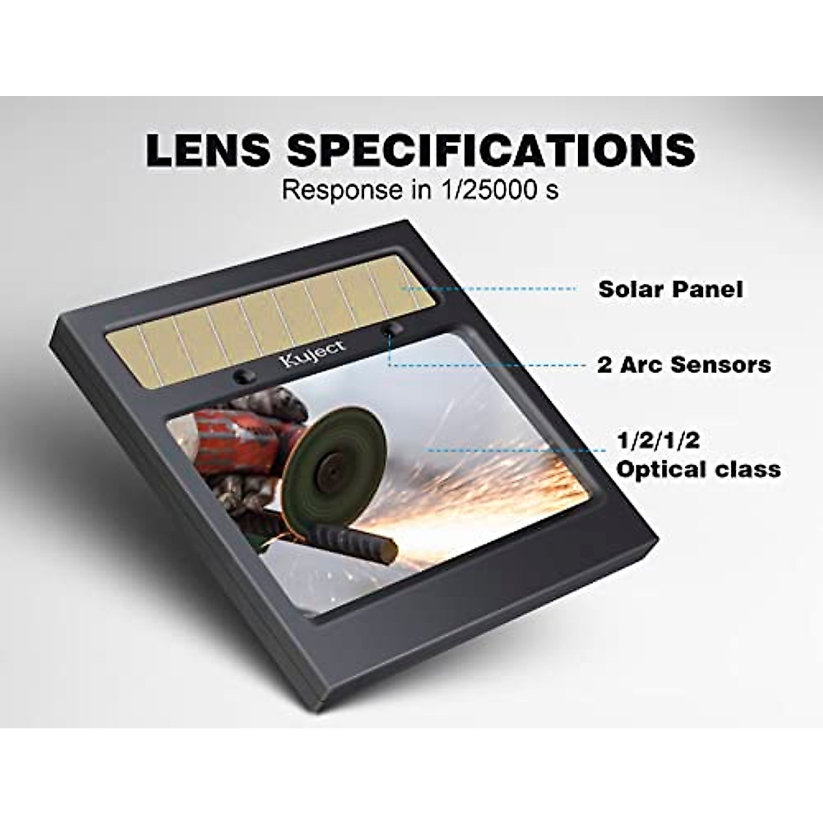 Kuject Auto Darkening Welding Helmet with Welding Gloves, True Color Solar/Battery Powered Welding Hood, Welding Mask With Wide Shade 4/9-13 for MMA TIG MIG MAG Arc Welder Mask