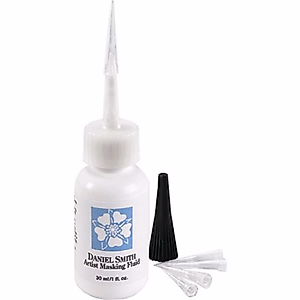 DANIEL SMITH 1oz Bottle with 5 Applicator Tips, Artist Masking Fluid, 284075001 , White