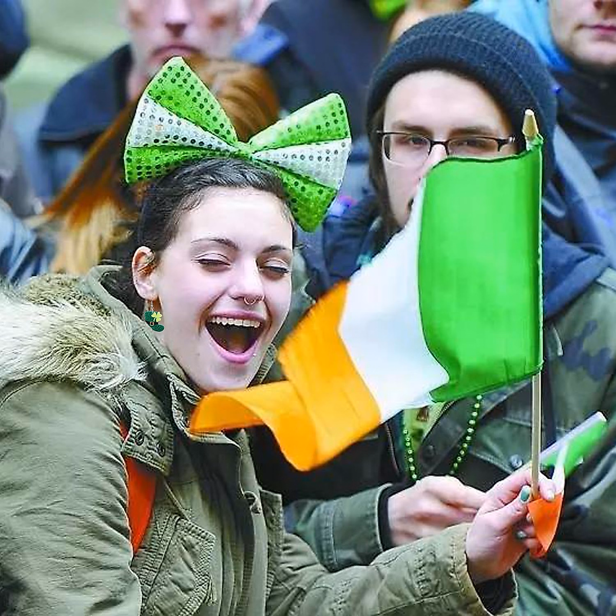 St Patrick's Day Earrings for Women Girls,Shamrock Dangle Earrings Green Clover Hat Drop Earrings Good Luck Hat earrings st. patricks day accessories Jewelry Gift (F)