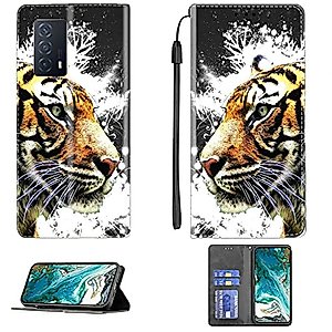 jioeuinly Flip Stand Case Compatible for Vivo Iqoo Z5 Phone Case Cover PU Leather Kickstand Magnetic Wallet Case CPT40