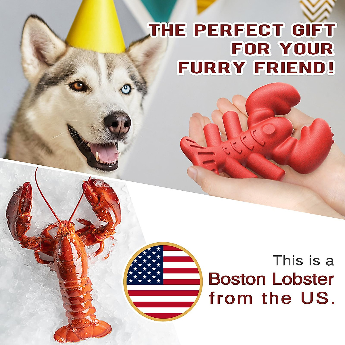 Piuiafey Lobster Dog Toys, Interactive Dog Toys for Aggressive Chewers & Indestructible Dog Chew Toys for Medium/Large Dogs, Great Gift for Pet Day &Mother's Day