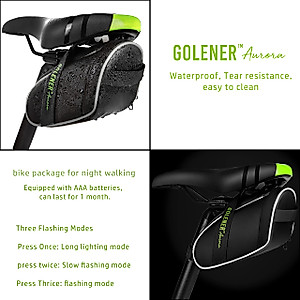 Golener Bike Saddle Bags,Bicycle Seat Pack Bag,Water Resistant Bike Bag,Under Seat Pouch,Cycling Packs for Road and other bikes,Bicycles Storage,Bikes seat accessories for Adults,Kids,Black