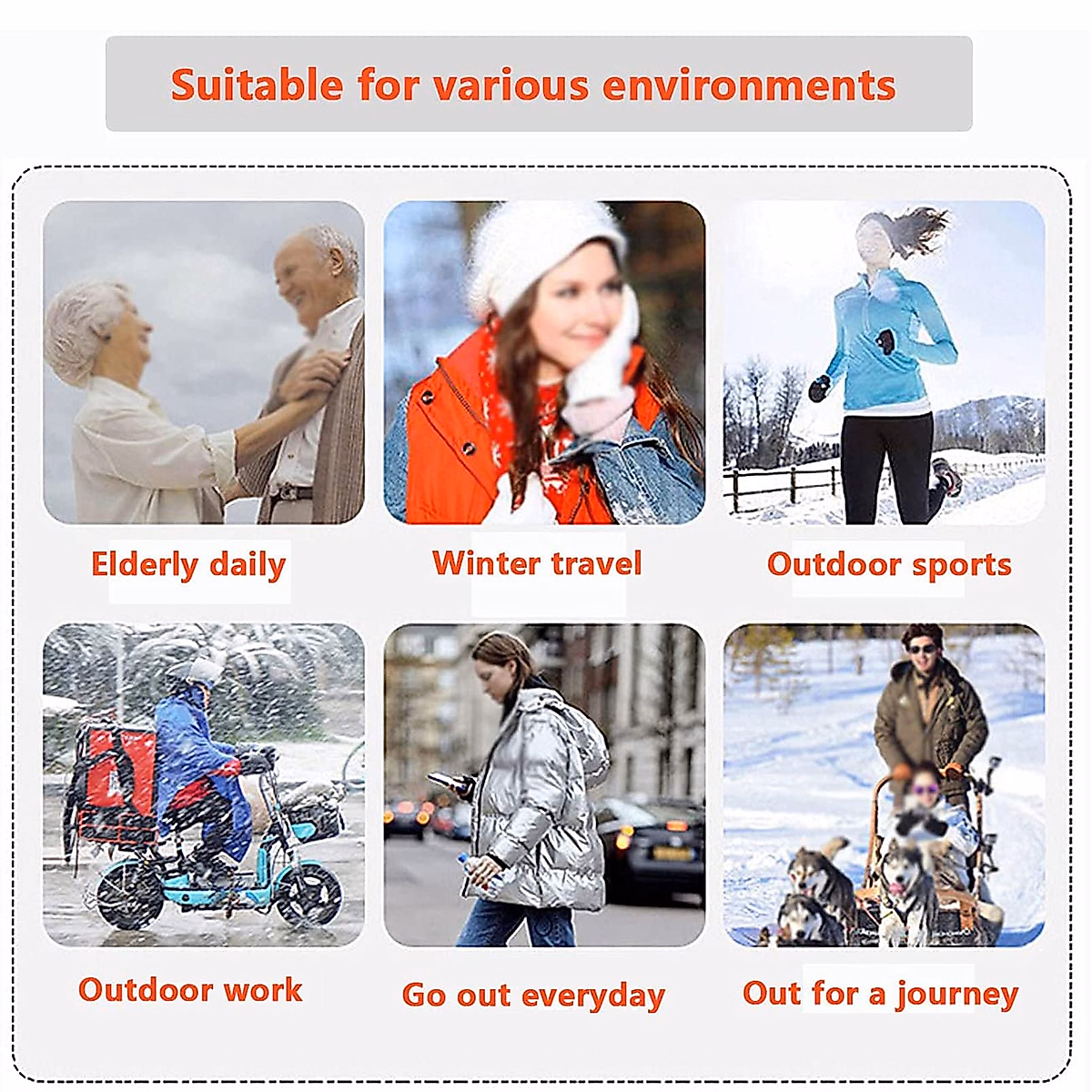 Nalog Thermal Underwear Set for Men Heated Underwear Set Winter Heating Baselayer for Outdoors Sports,M,Black