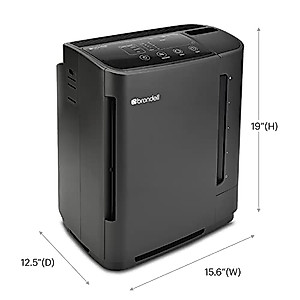 Brondell Air Purifier O2+ Revive Air Purification System with Humidifier -Odor Eliminator - Dual True HEPA Air Washer for Dust, Mold, Smoke, Off-Gassing, and Pets (White)…