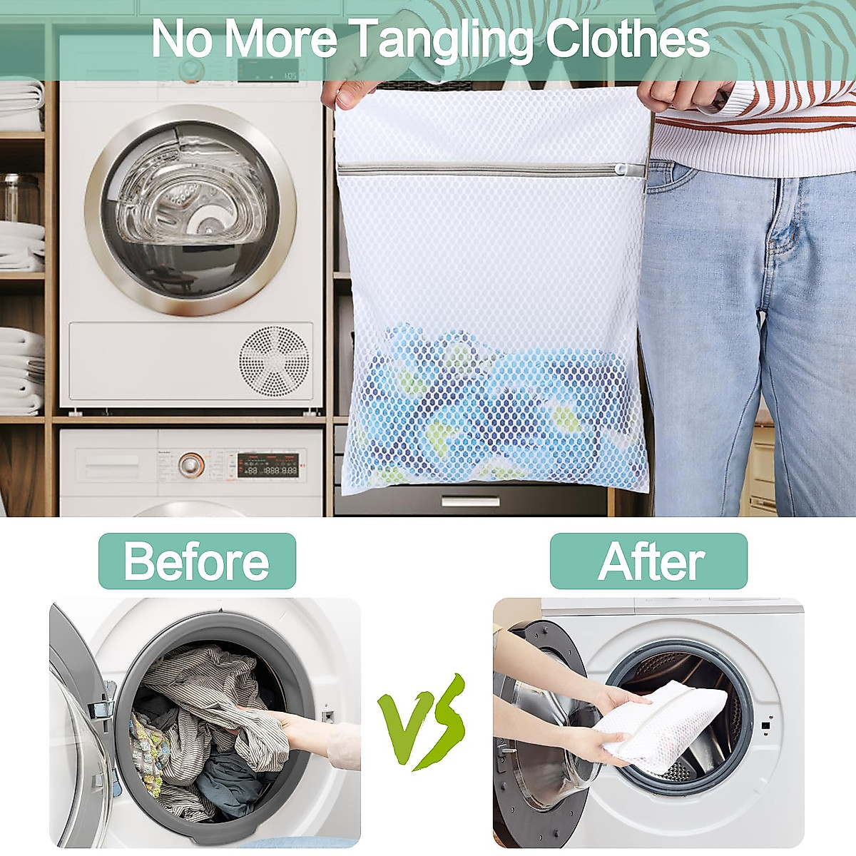 3-Pack Mesh Laundry Bags for Washing Machine - Ideal for Delicates, Lingerie, Bras, and Shoes - Resistant, Breathable, and Zippered Wash Bag for Travel and Home (12 x 16 Inches)