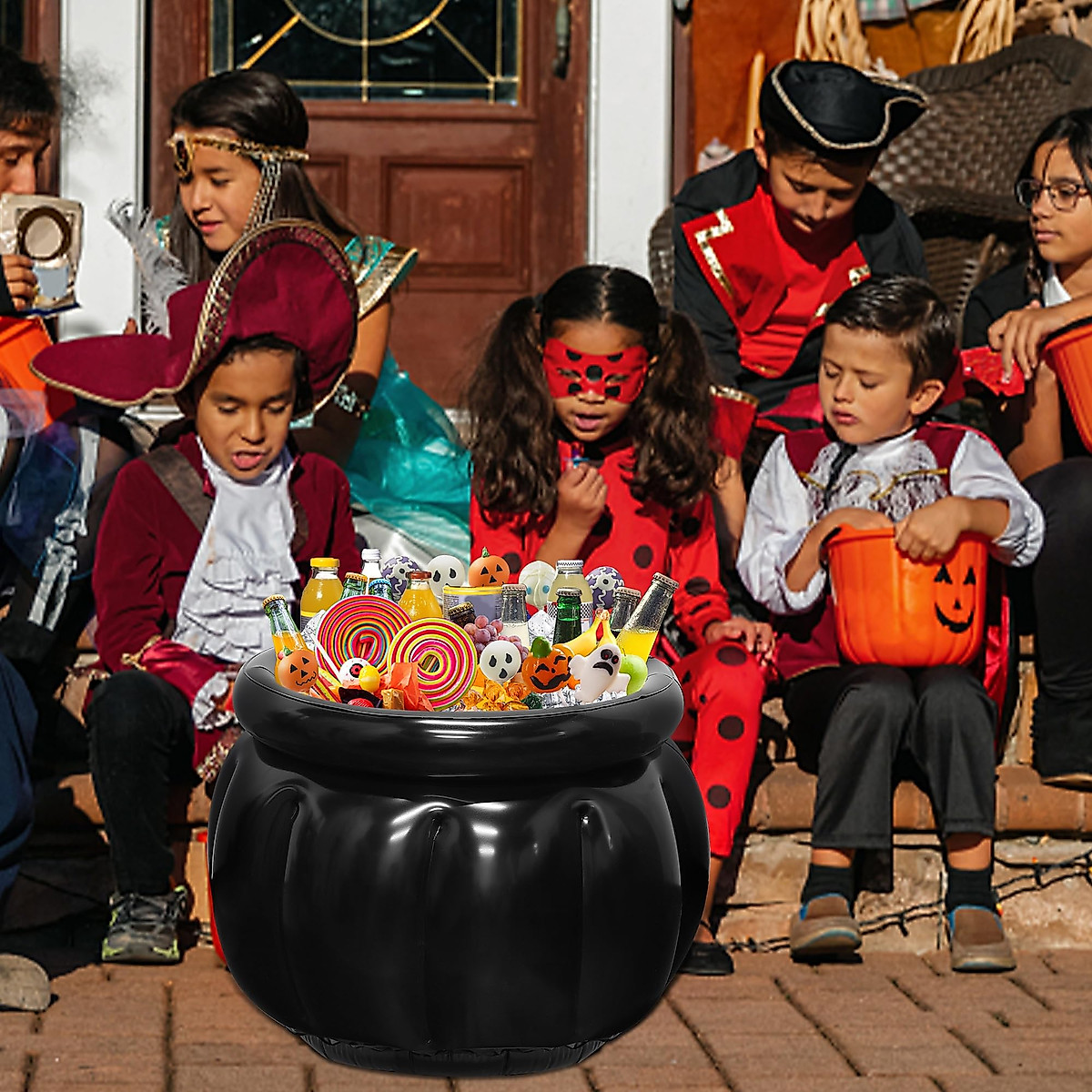 Triumpeek 2 Packs Halloween Inflatable Cooler for Luau Swimming Pool Halloween Party Photo Prop Decoration (2 Packs - Black Cauldron)