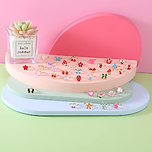 PASEMM 36pcs Little Girl Jewel Rings, Adjustable, No Duplication Kids Play Rings in Box,Pretend and Dress Up Rings for 4-12 Year Old Girls Birthday Gifts Holiday Gifts, 3 4 5 6 7 8 9 10 11 12 Year Old