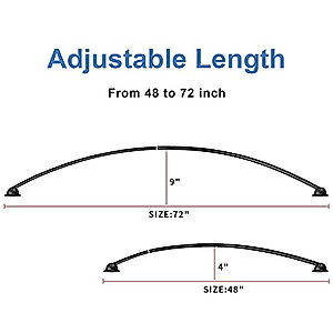 TENOVEL 12 pcs Black Double Sided Shower Curtain Hooks Black & Black Curved Shower Rod