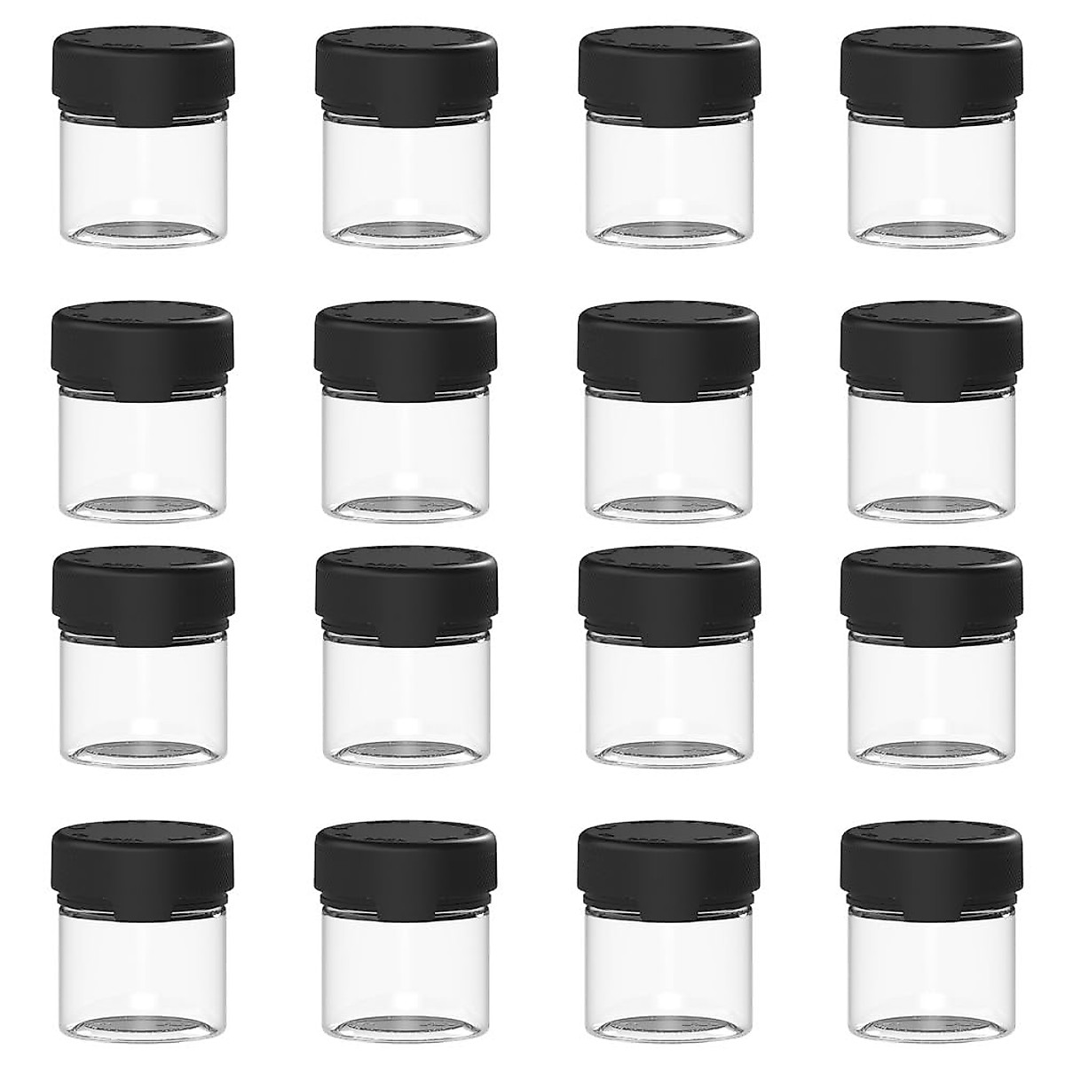 Chubby Gorilla 60CC/2FL.OZ/60ML Aviator CR Jar - Container With Inner Seal & Tamper - Clear Natural With Opaque Black Lid (PACK OF 24)