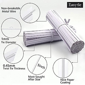 White Paper Twist Ties 100 Pcs 5" Reusable Bread Ties Twisty-ties White Twist Ties Bag Ties Twist Ties for Bags Bread Wire Ties Reusable Twist Tie for Party Cello Candy Bread Coffee Bags Cake Pops