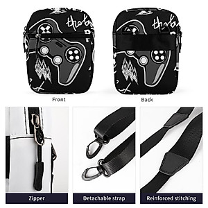 Gamepads Seamless Adjustable Fanny Waist Pack Pouch, Waterproof Crossbody Runners Bag Wallet for Gym Hiking Fitness Women Men 6.1 x 2.2 x 7.9 inch